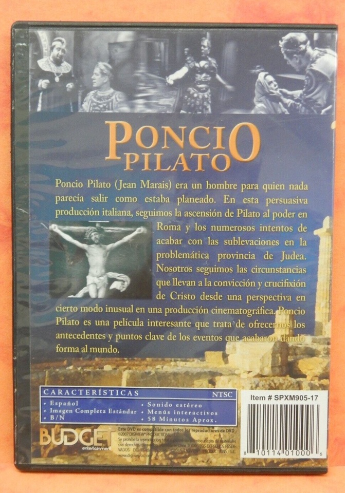 PONCIO PILATO (SPANISH LANGUAGE DVD) Pontius Pilate 810114010006| eBay