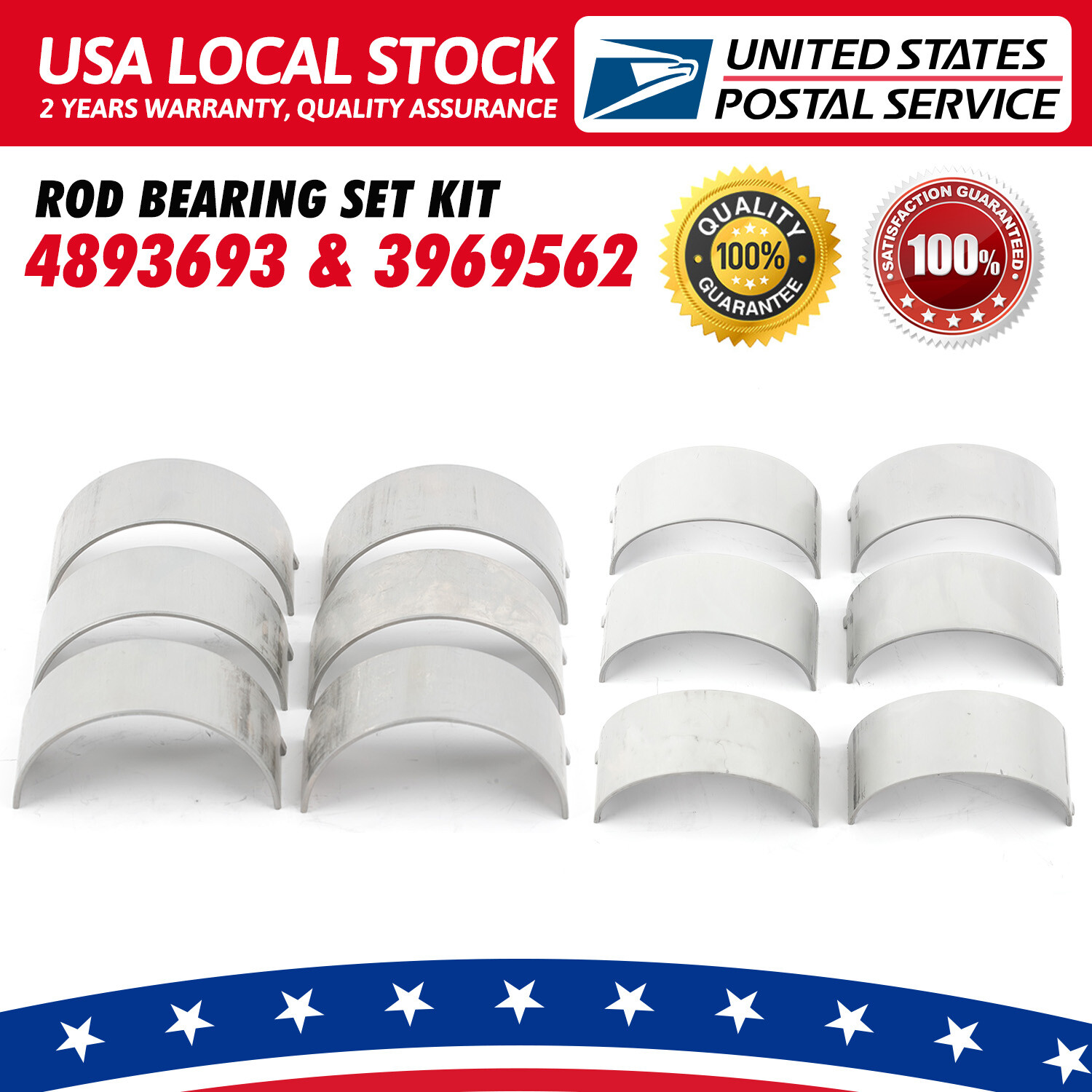 12 pcs STD Connecting Rod Bearing 3969562 4893693 for Cummins Dodge ...