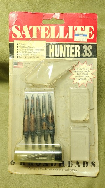 10 Vintage Satellite Hunter 3S Broadheads & 6 Field Points 130 Grain - 30 Blade for sale online ...
