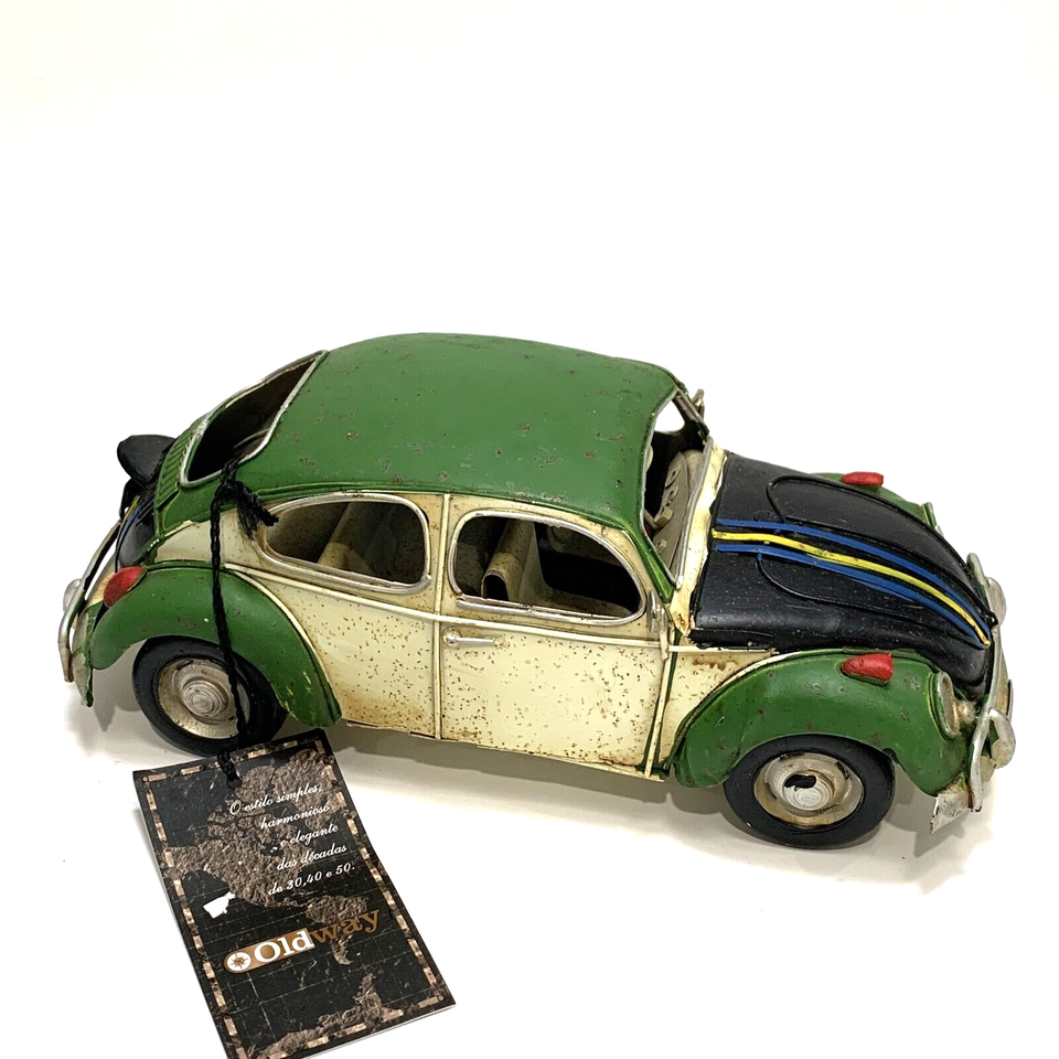 Distressed Tin Plate VW Beetle Replica Model 26cm Brazil Beetle - Cup ...