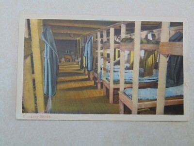 E1869 Postcard Company Bunks Military In Camp | eBay