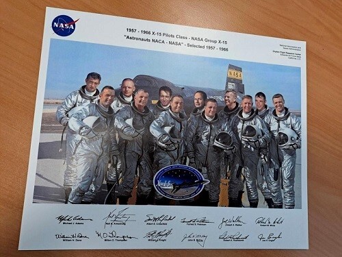 RARE All X-15 Pilots NASA Space Astronauts Group Lith - printed ...