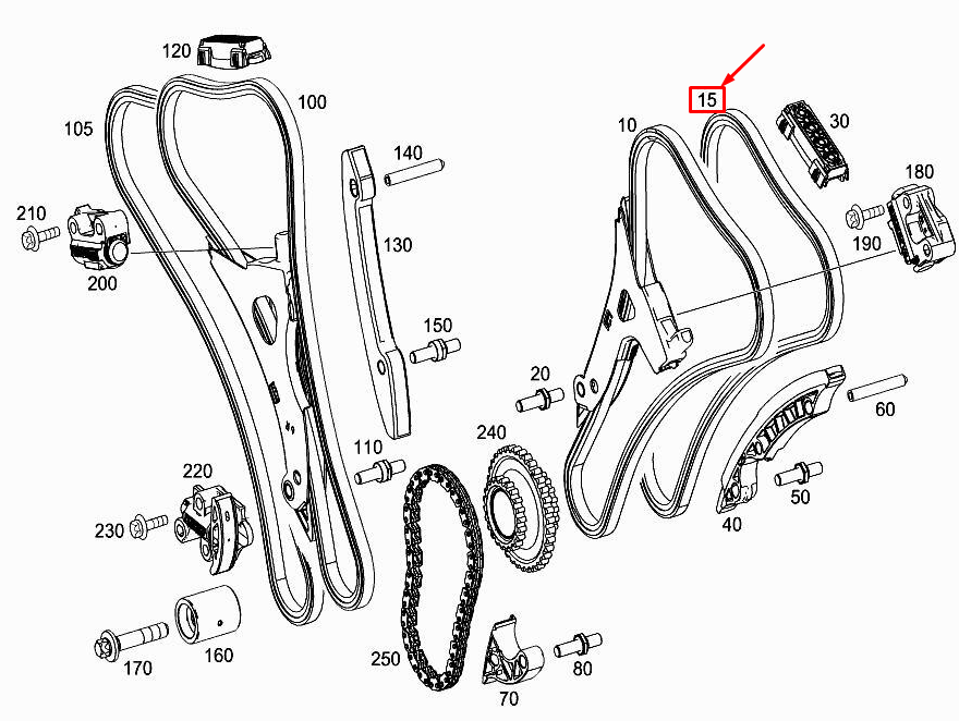 MERCEDES-BENZ C Coupe C205 Engine Tooth Chain A2769930078 NEW GENUINE ...