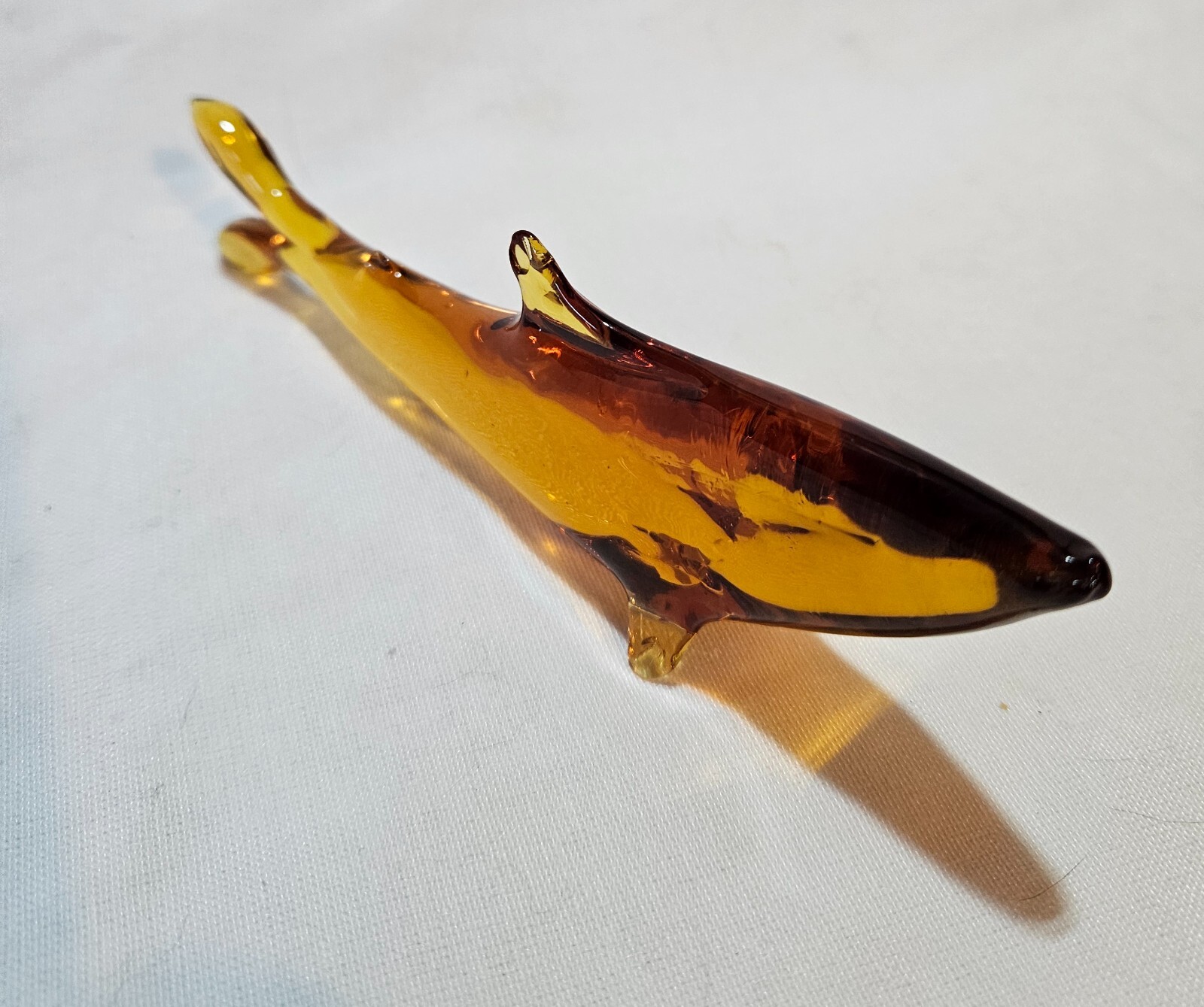 Vintage Pilgrim Art Glass Amber Glass Fish Shark Figurine MCM | eBay