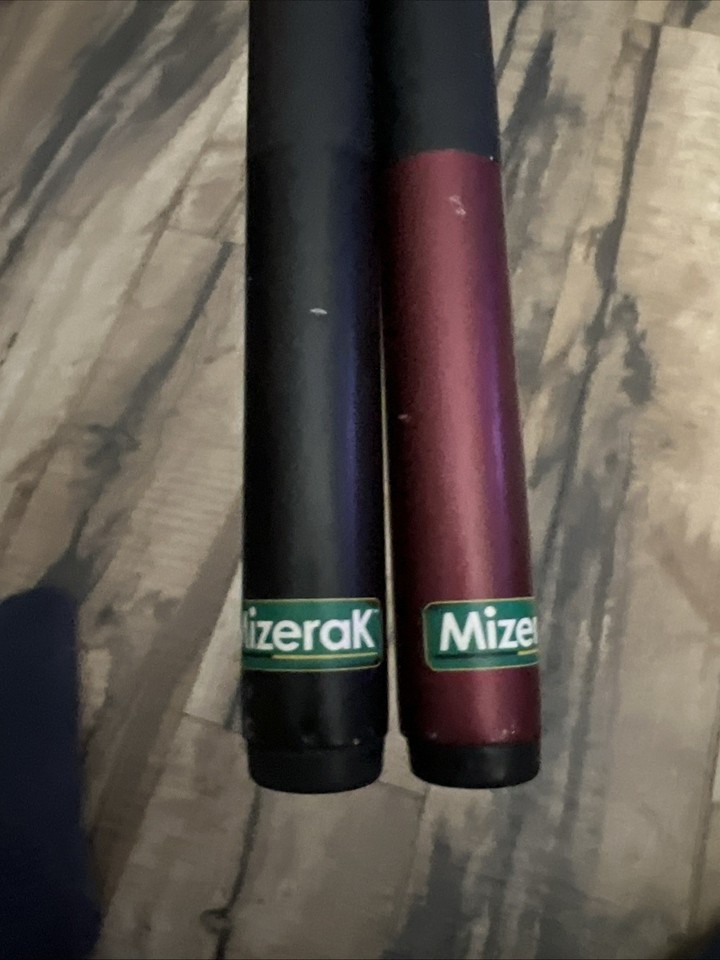 (2) Steve Mizerak Titanium Shaft Pool Cue Sticks Straight Line 58” 19oz ...