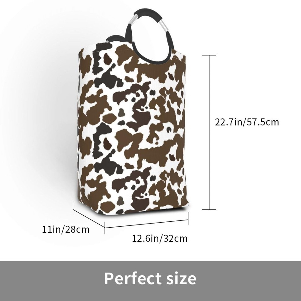 Brown Cow Texture Large Laundry Basket Animal Cow Skin Print Laundry ...