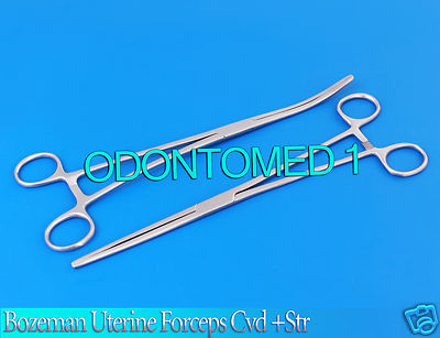 Set Of 2 Pieces BOZEMAN Uterine Forceps 10" Str+ Double Cvd Surgical ...