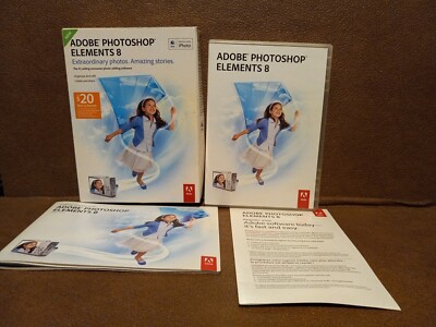 Adobe Photoshop Elements 8 Software Disc w/ Serial Number Install Key ...