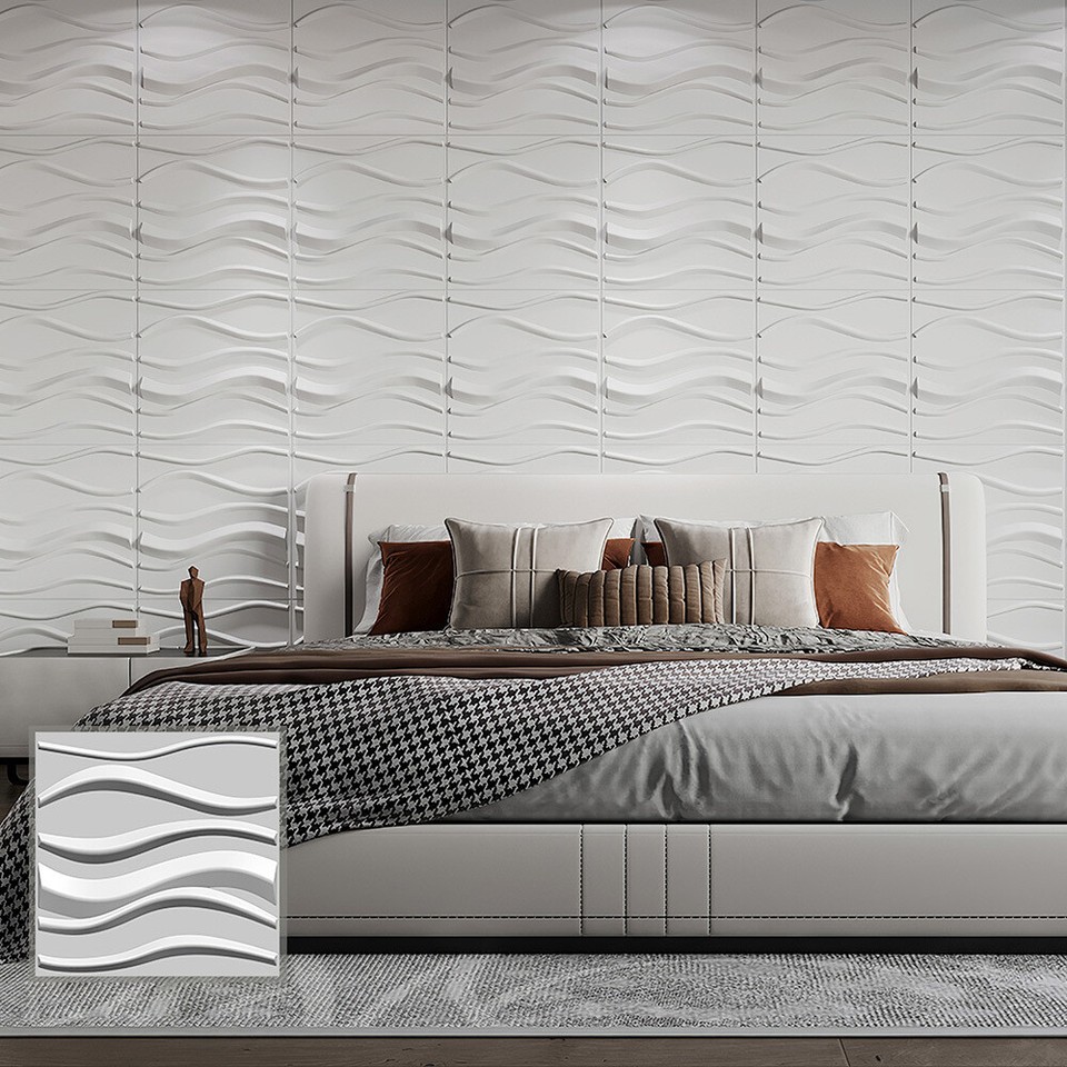 12/24pc Modern Decor Wall Panel 3D Effect Wall Decor PVC Panels ...