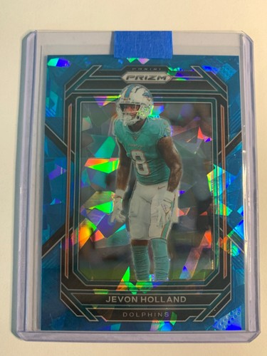2022 Panini Prizm Jevon Holland Blue Cracked Ice #/99 Miami Dolphins ...