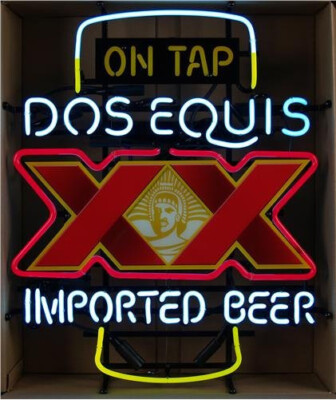 DOS Equis XX Imported Beer Neon Sign 24"x20" Bar Pub Wall Decor Artwork ...