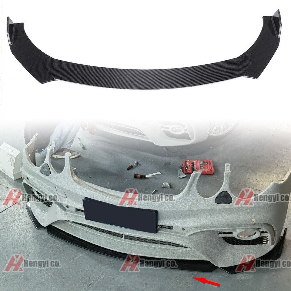 For Mercedes W211 E-class Carbon Fiber Look Front Bumper Lip Spoiler ...