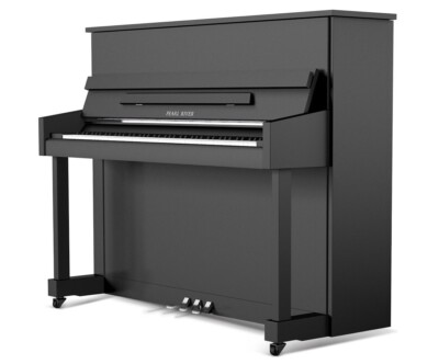 UP118T Satin Ebony (PVC) Pearl River Upright Piano w/ Bench ASSEMBLED ...