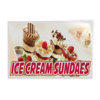 Decal Stickers Ice Cream Sundaes Restaurant Cafe Bar A Vinyl Store Sign ...