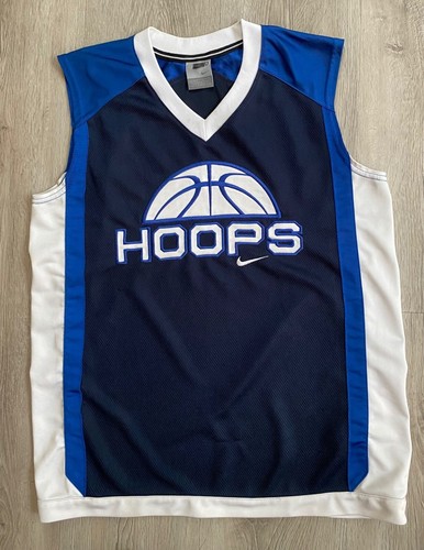 Nike Hoops Blue/White/Black Basketball Tank Top Jersey Boys Size L (14 ...