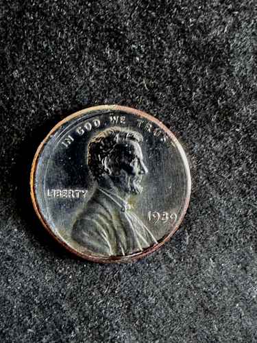 1989 Lincoln Error Penny. Double Struck, Off Center & Missing A Copper ...