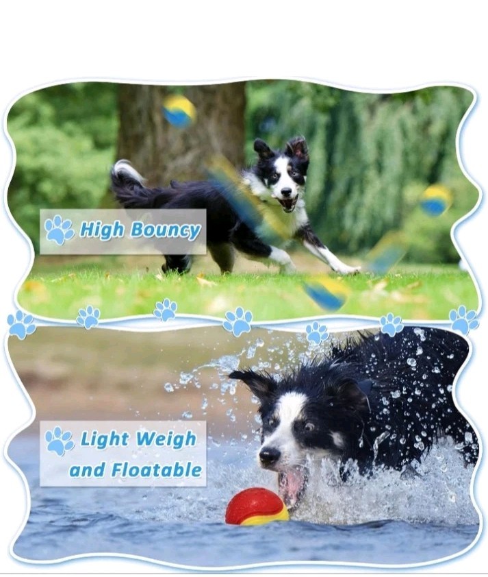 6Pcs Squeaky Dog Balls, Dog Toys Balls for Training, Tough Ball Toys ...