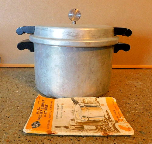 Vintage MIRRO Cast Aluminum 8 Quart Pressure Cooker 5 pieces w/Manual ...