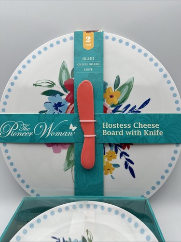 The Pioneer Woman Hostess Cheese Board With Knife Set Melamine 13" W ...