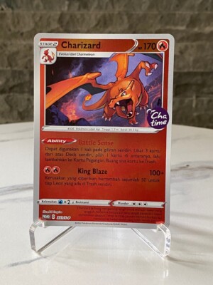 Charizard Foil Holo Promo RARE Chatime 351/S-P Pokemon Card Indonesia ...