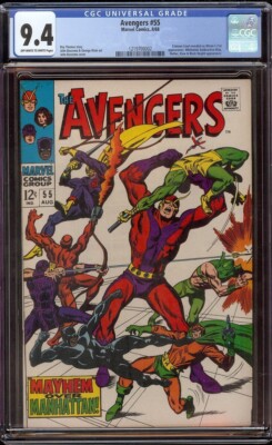 Avengers # 55 CGC 9.4 OW/W (Marvel, 1968) 1st appearance of Ultron | eBay