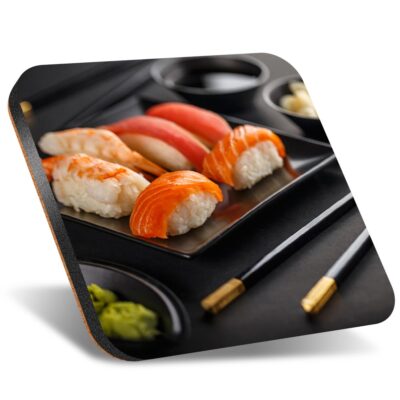 1x Square Coaster 12cm Sashimi Sushi Set Japanese Food #51980 | eBay UK