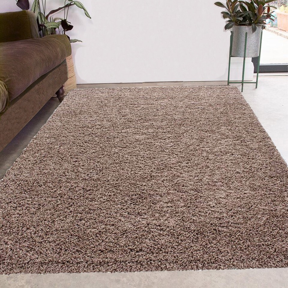 Extra Large Thick Shaggy Rug Soft Living Room Bedroom Carpet Hallway ...