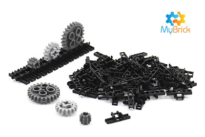 Genuine LegoⓇ 50x Black Technic Link Tread 3873 plus 6x Gears Pack ...