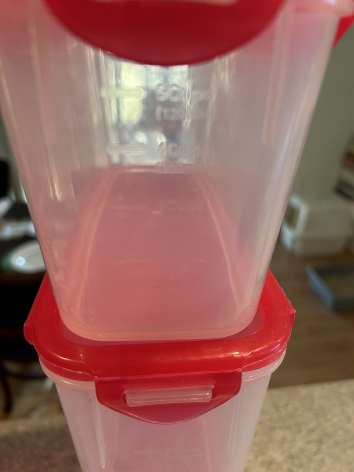 Lock N Lock Pantry Storage Containers Set of 33 containers with Red ...