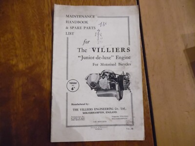 Manuel d’instructions MOTEUR VILLIERS « Junior de luxe » – 1948 | eBay