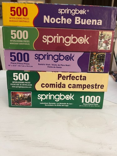 Lot of 5 Springbok puzzles, 4-500 piece and 1-1000 piece, all complete | eBay