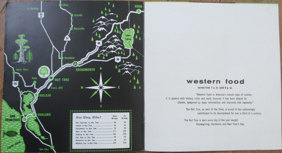 Vacaville CA 1950s Menu Nut Tree Restaurant Western Food Toy Shop Art ...