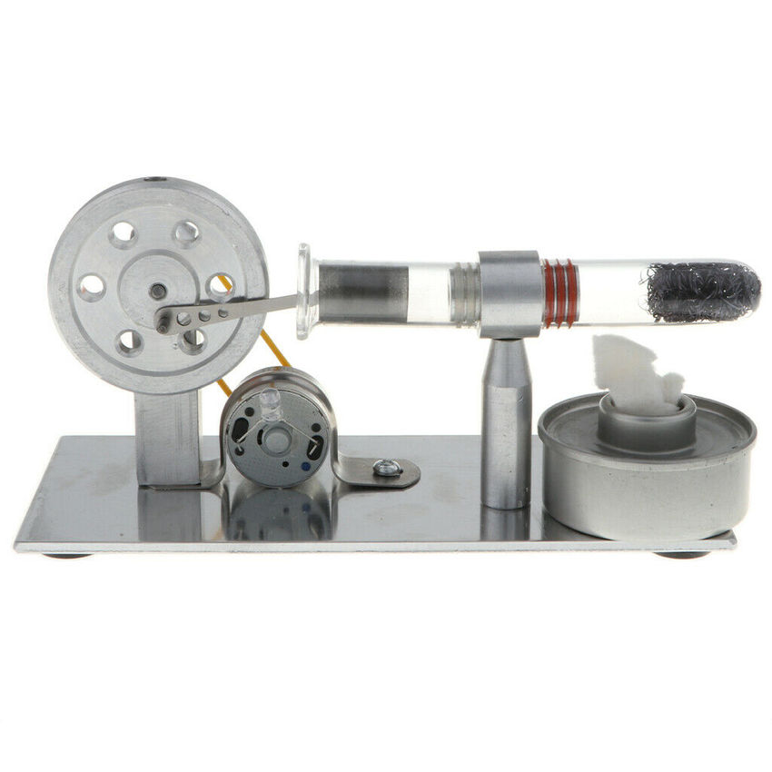 Mini Metal Hot Air Stirling Engine Motor Flywheel Generator DIY Model ...