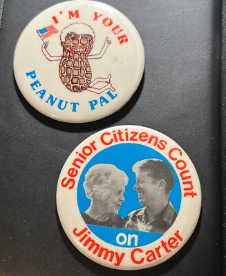 (2) 1976 Jimmy Carter - 3.5" Original Millennium Group Campaign Buttons ...