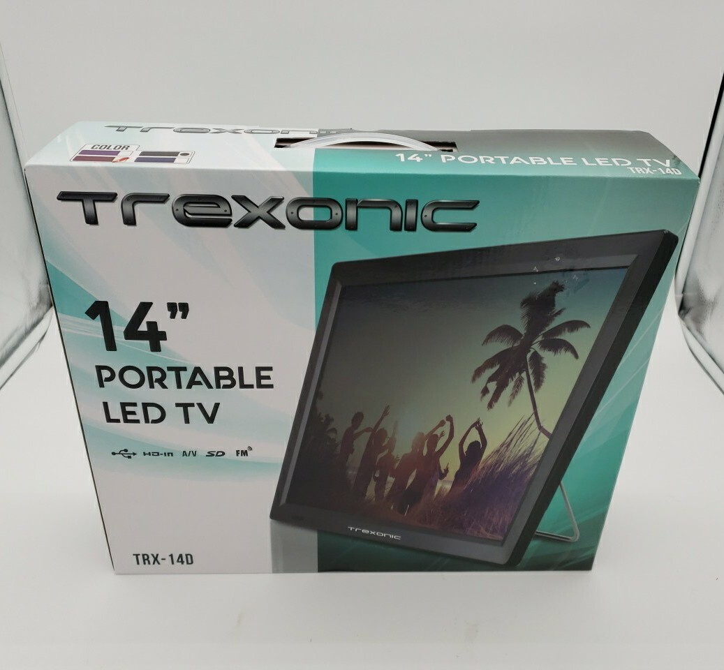 Trexonic Portable Rechargeable 14 Inch LED TV with HDMI, SD/MMC, USB ...