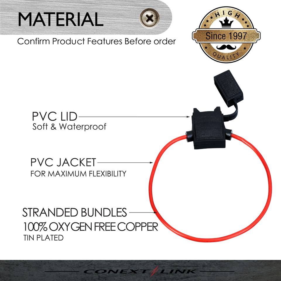 10 pack 18 gauge ATC loop fuse holder inline AWG wire copper 12 volt ...