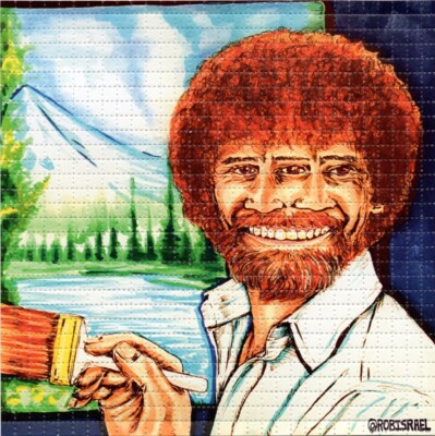 Happy Little Trees by Rob Israel BLOTTER ART perforated tabs | eBay