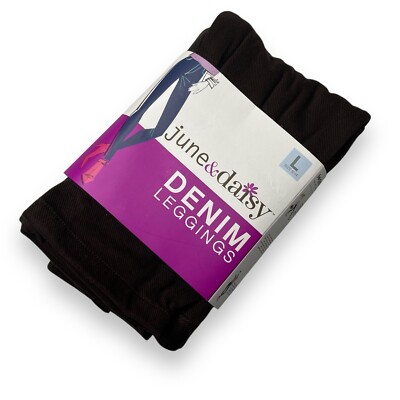 June & Daisy Womens Brown Denim Leggings Size Large Stretch Back ...