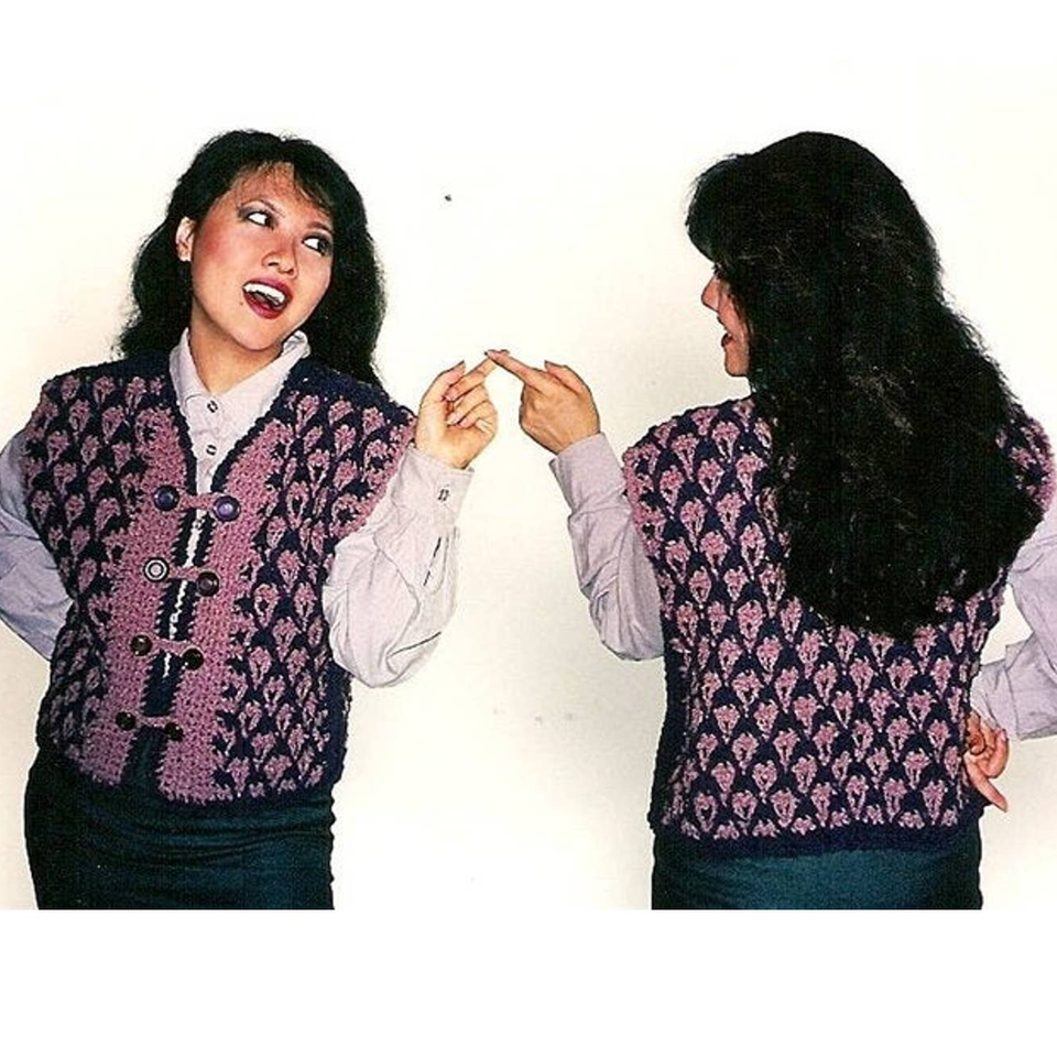 New Lily Chin for Fiber Trends 104LC A Trellis Vest Crochet Pattern | eBay