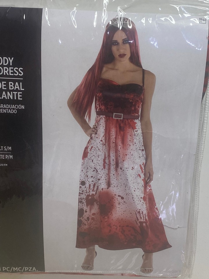 Bloody Prom Dress Zombie outfit? Adult Halloween Costume Adult S/M ~ to ...