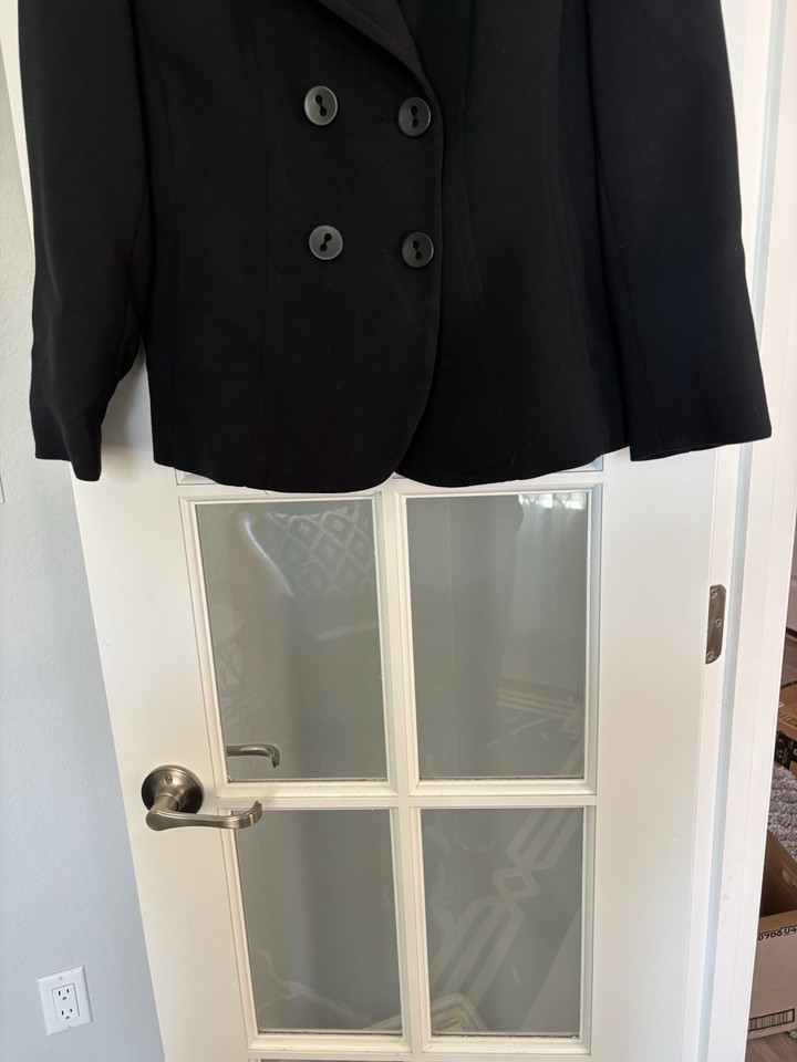 Vintage ConradC Black Womens DoubleBreasted Coat, Jacket, Blazer Size ...