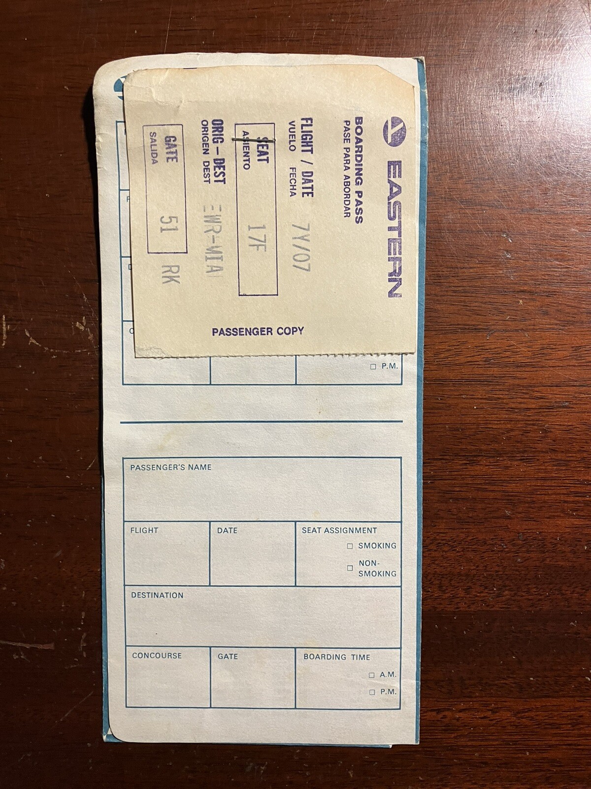 Eastern Airlines Interline Baggage Claim Tag in Envelope Vintage ...