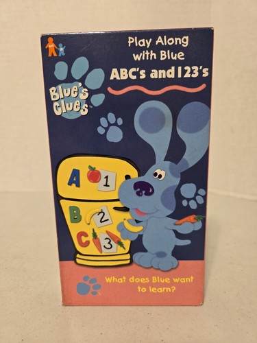 Nick Jr Blue’s Clues ABC’s 123’s VHS Video Orange Tape Nickelodeon Kids ...