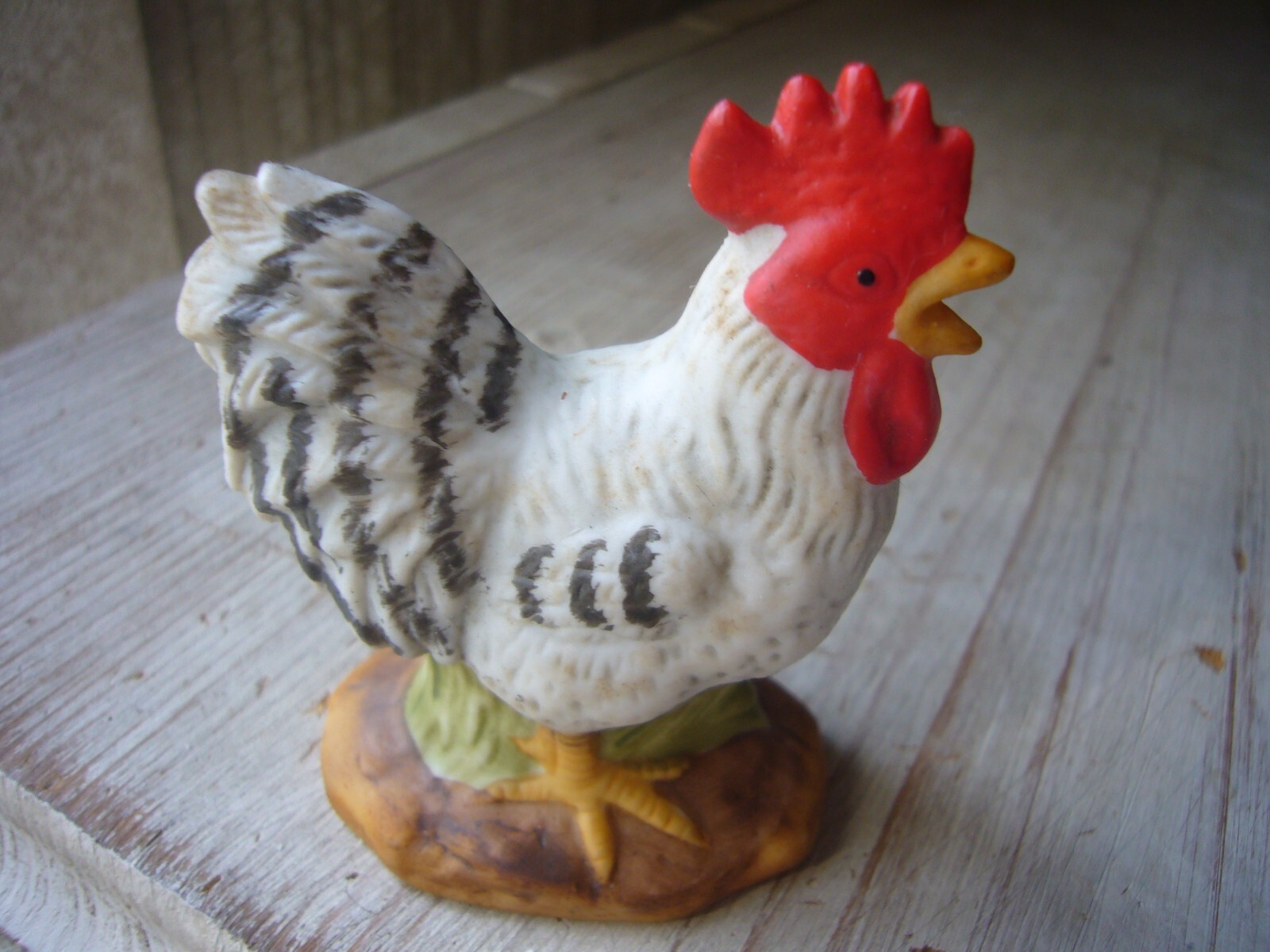 Vintage Lefton Rooster Figurine # 04276 Gray White Black 1984- EXC. | eBay