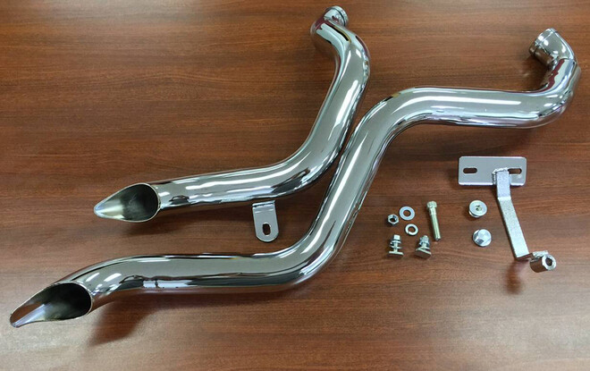 2"Chrome Santee Exhaust Pipes w/18mm O2 Bungs Fits For Harley Softail ...
