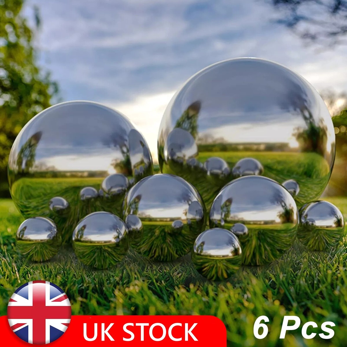Gazing Balls For Gardens AAMEN Set Of 3 Gazing Balls Stainless Steel