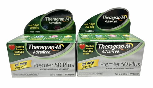 (2) NEW Theragran-M Premier 50 Plus Multivitamin Mineral Supplement 130 ...