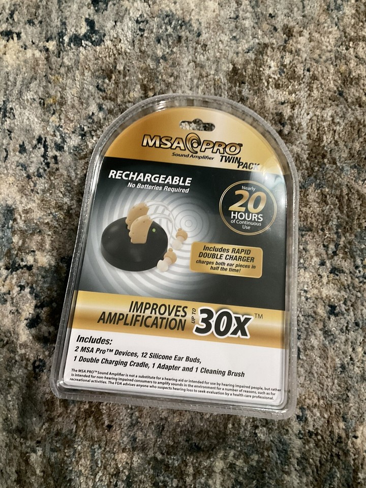 New MSA Pro Twin Pack Sound Amplifier 20/hr Batt- Amplify/30X | eBay