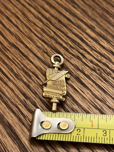 Quill And Scroll High School Editor in Chief Vtg Lapel Pin 1/20-10k ...