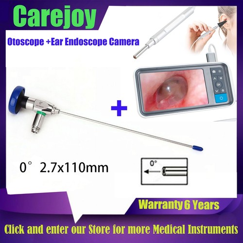 2.7mmx110mm 0° Auriscope Rigid Otoscope +Digital Video Otoscope 4.5 ...